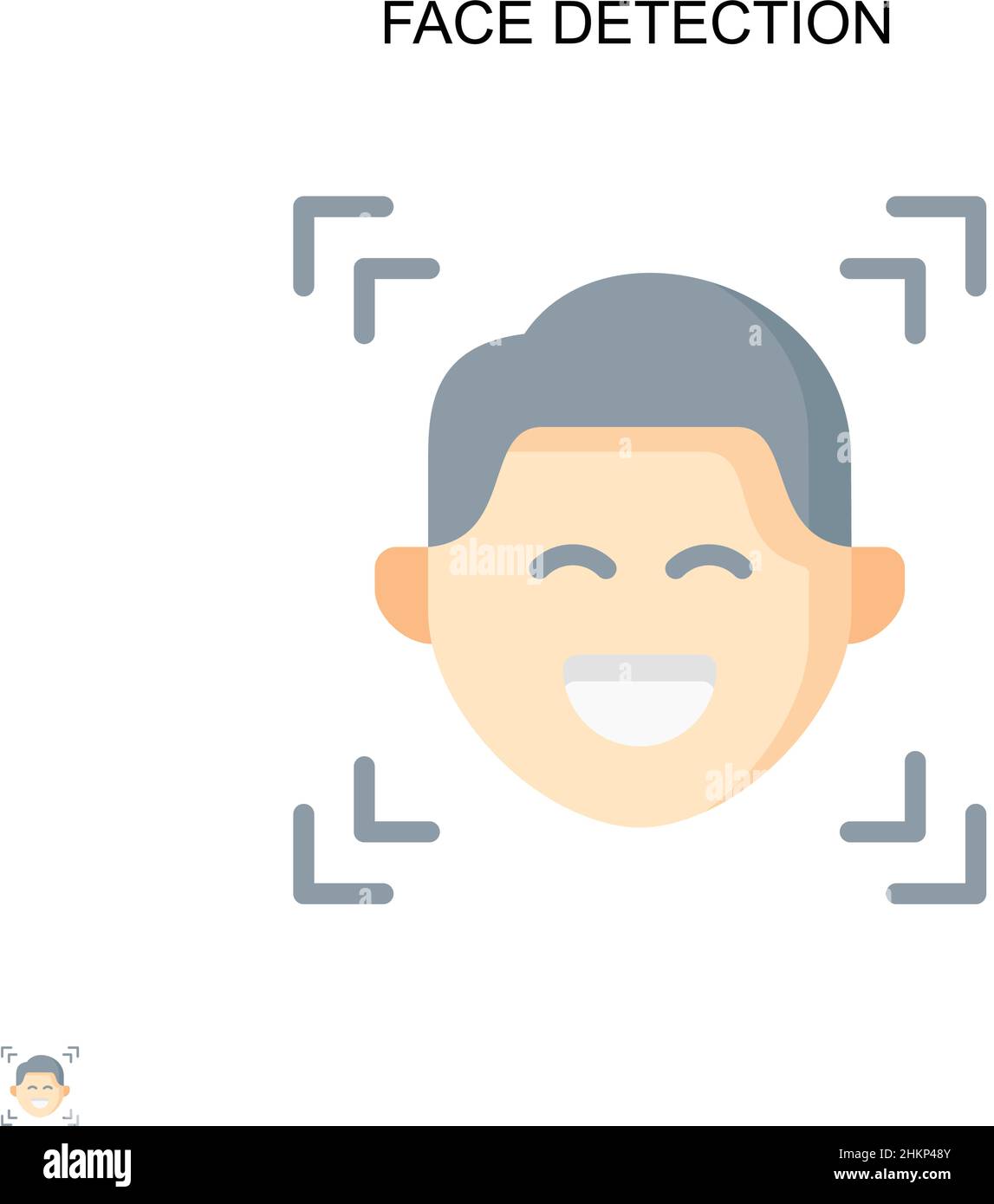 Face detection Simple vector icon. Illustration symbol design template for web mobile UI element ...