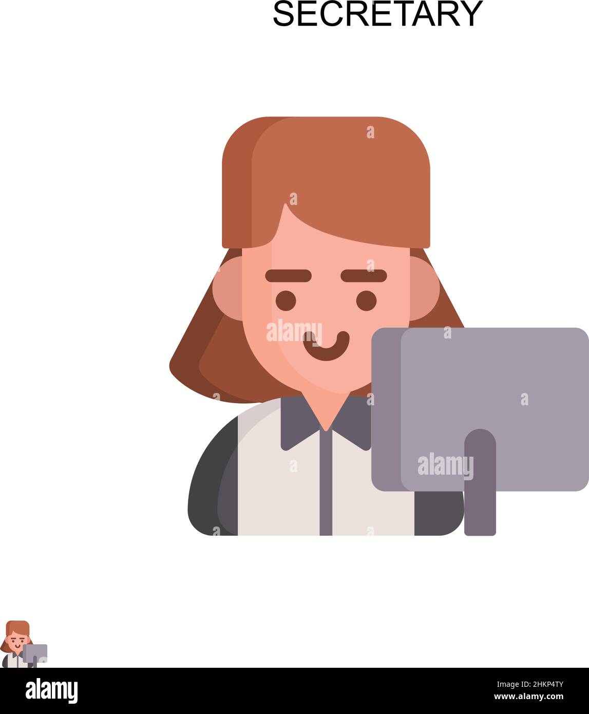 Secretary Simple vector icon. Illustration symbol design template for ...