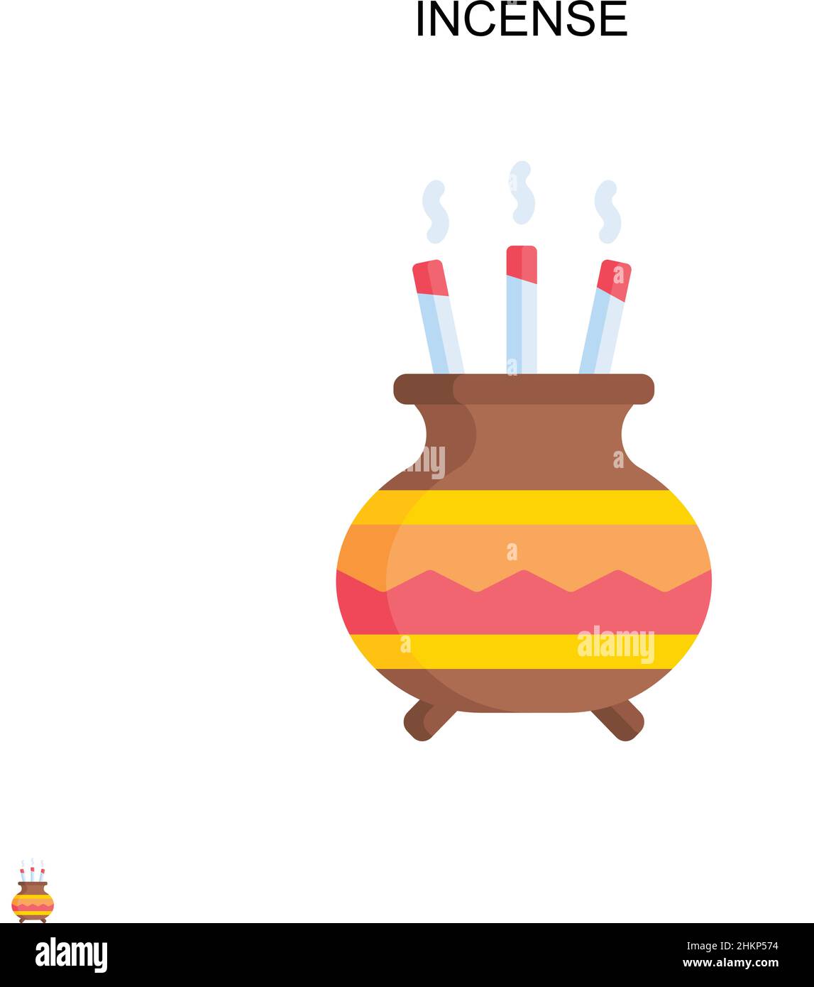 Incense Simple vector icon. Illustration symbol design template for web ...