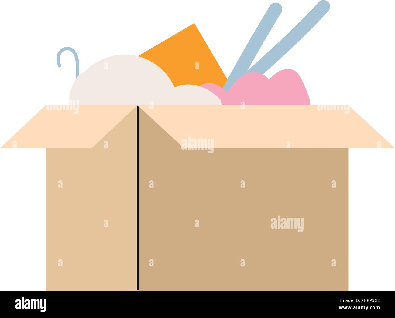 cardboard box with stuff Stock Vector Image & Art - Alamy