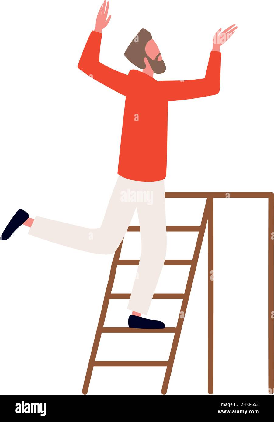 man climbing ladder Stock Vector Image & Art - Alamy