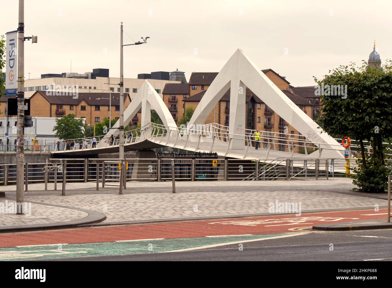 The Tradeston Bridge aka Squiggly Bridge, links the IFSD to the south ...