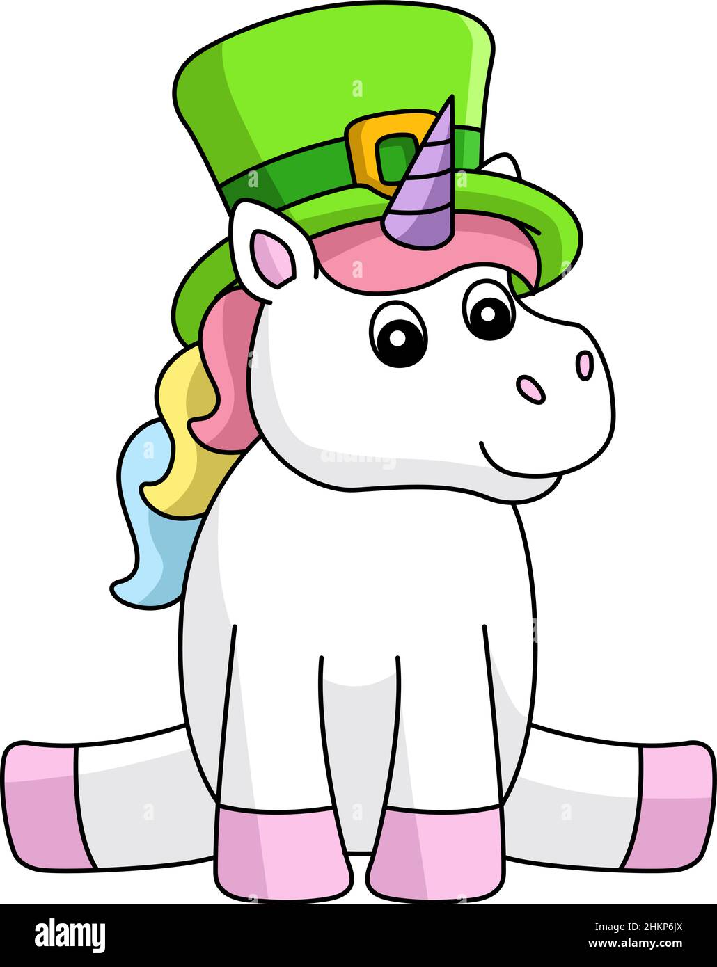St. Patricks Day Unicorn Cartoon Clipart Vector Stock Vector Image ...