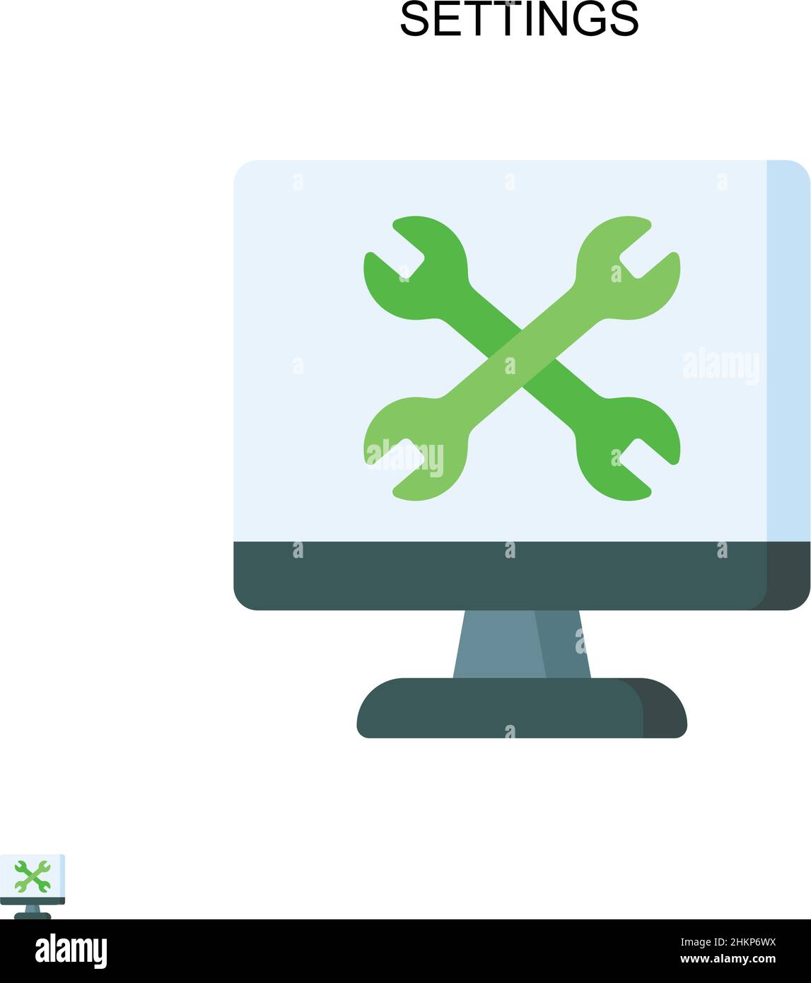 Settings Simple vector icon. Illustration symbol design template for ...