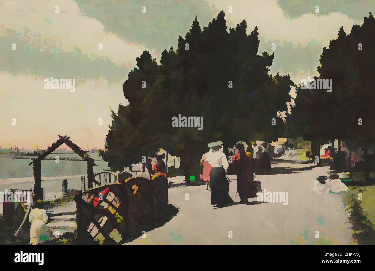 Art inspired by A Shady Retreat, Caroline Bay, Timaru, New Zealand ...