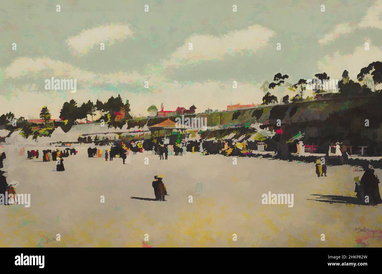 Art inspired by On the Sands, Caroline Bay, Timaru, New Zealand, Muir ...