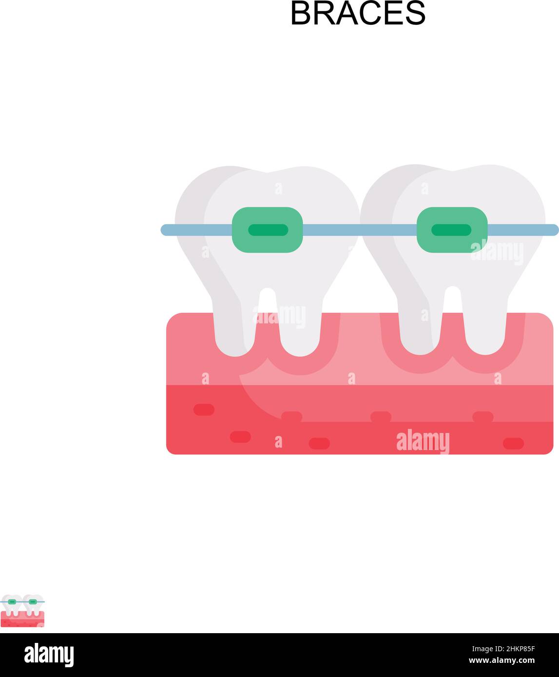 Braces Simple vector icon. Illustration symbol design template for web ...
