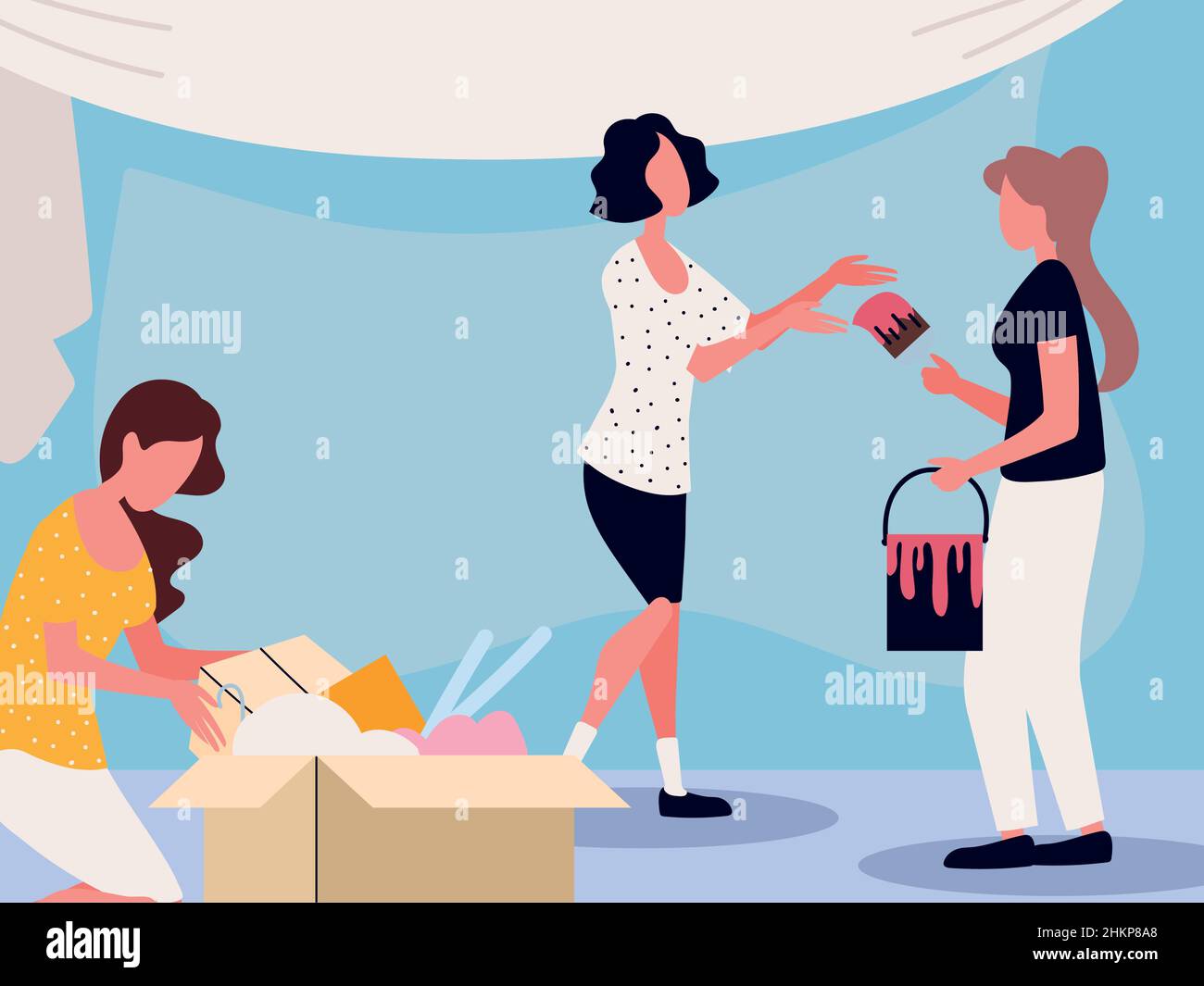 Volunteer women character hi-res stock photography and images - Alamy