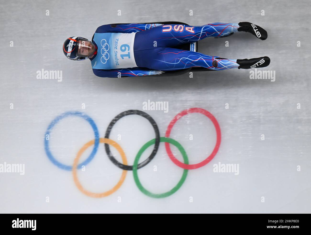 Peking, China. 05th Feb, 2022. Luge, Olympics, men's single, 1st heat ...