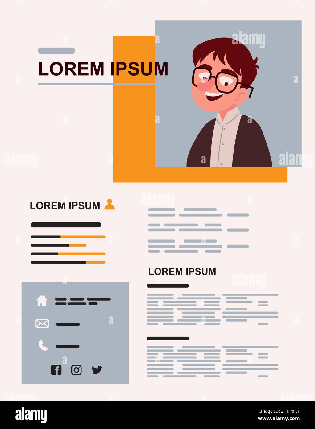 design template resume Stock Vector Image & Art - Alamy