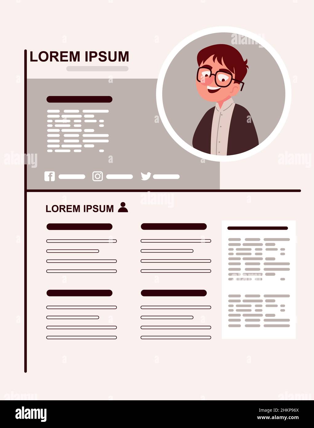 CV male template Stock Vector Image & Art - Alamy