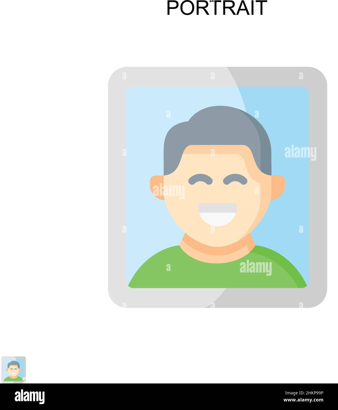 Portrait Simple vector icon. Illustration symbol design template for ...