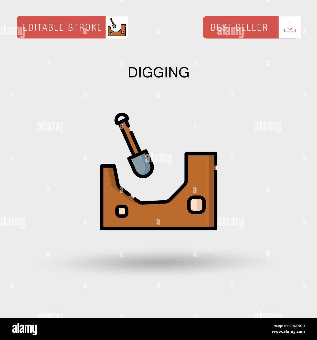 Excavator digging earth site Stock Vector Images - Alamy