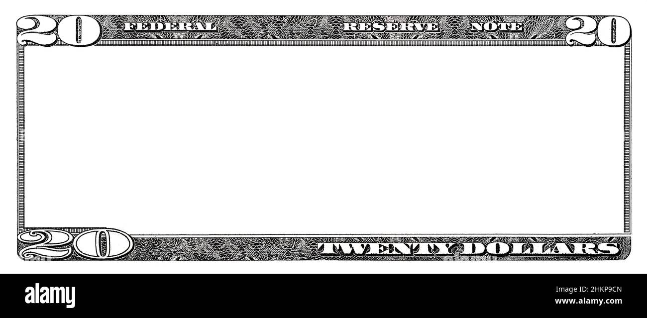 Closeup of front side of 20 dollar banknote Stock Photo - Alamy