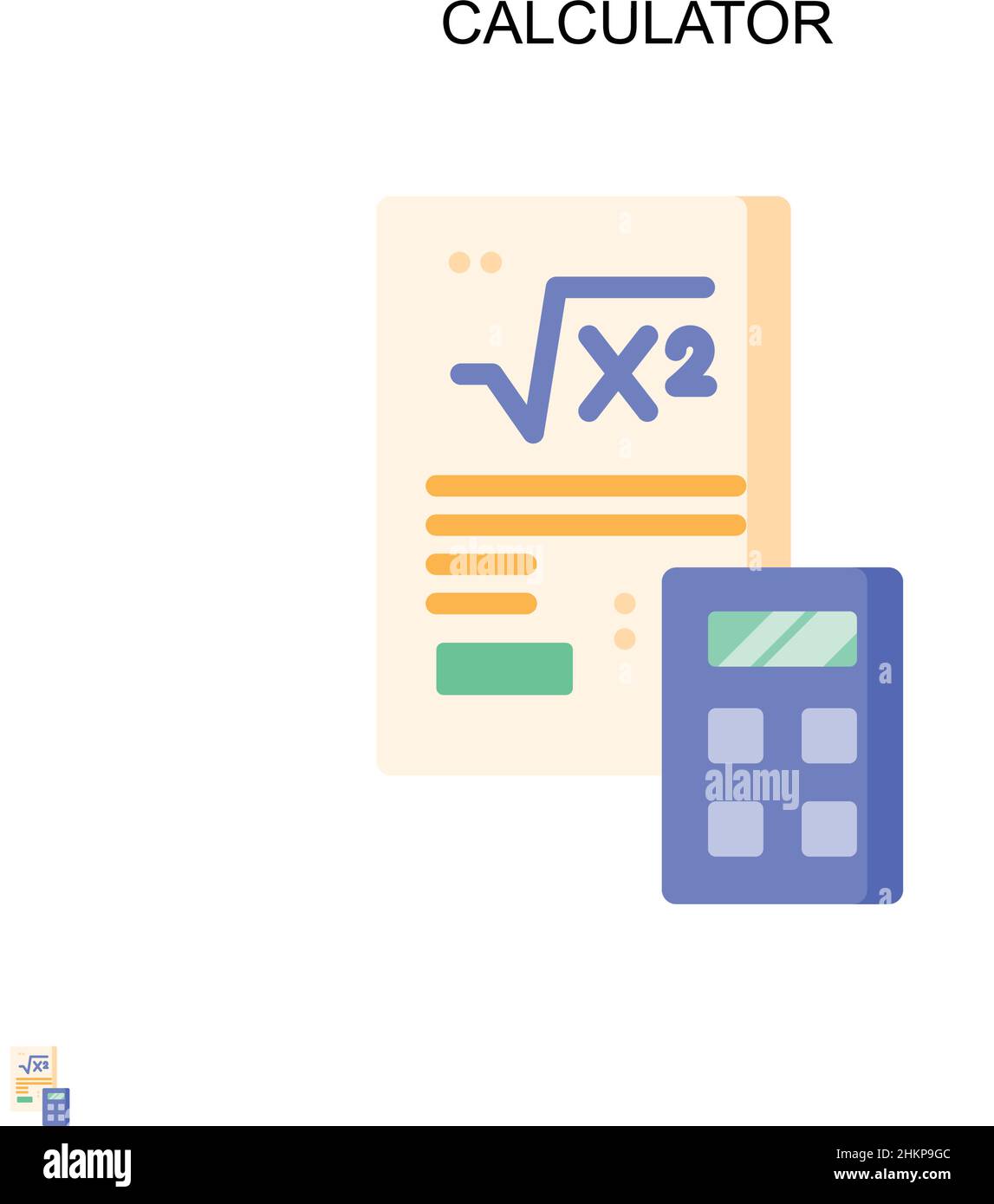 Calculator Simple vector icon. Illustration symbol design template for ...