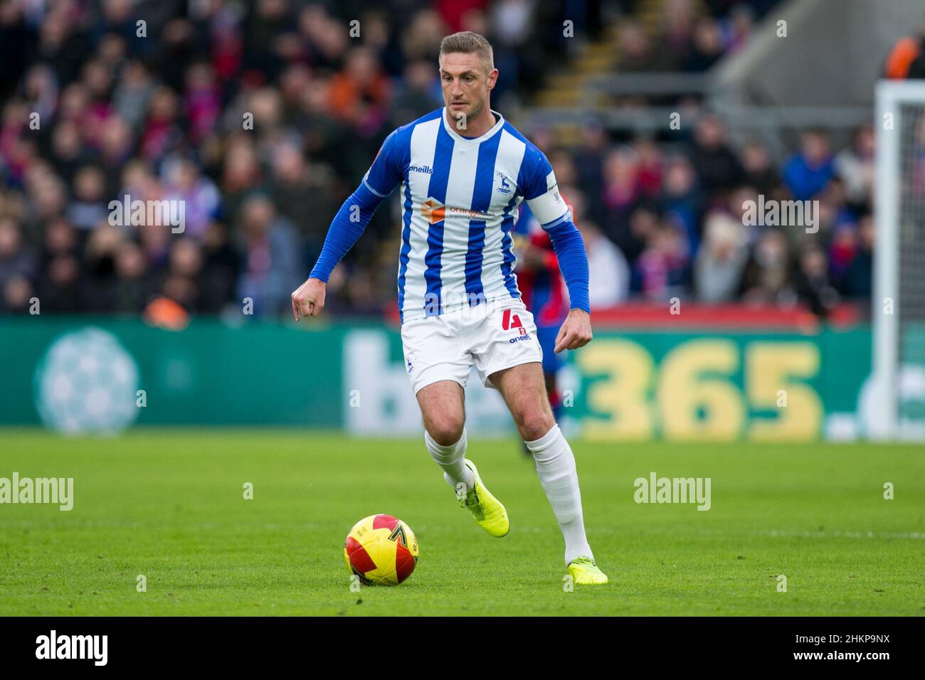 LONDON, UK. FEB 5TH Gary Liddle of Hartlepool United controls the ball ...