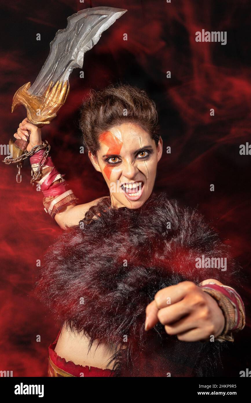 WARRIOR WOMAN. CHARACTERIZATION. COSPLAY Stock Photo - Alamy
