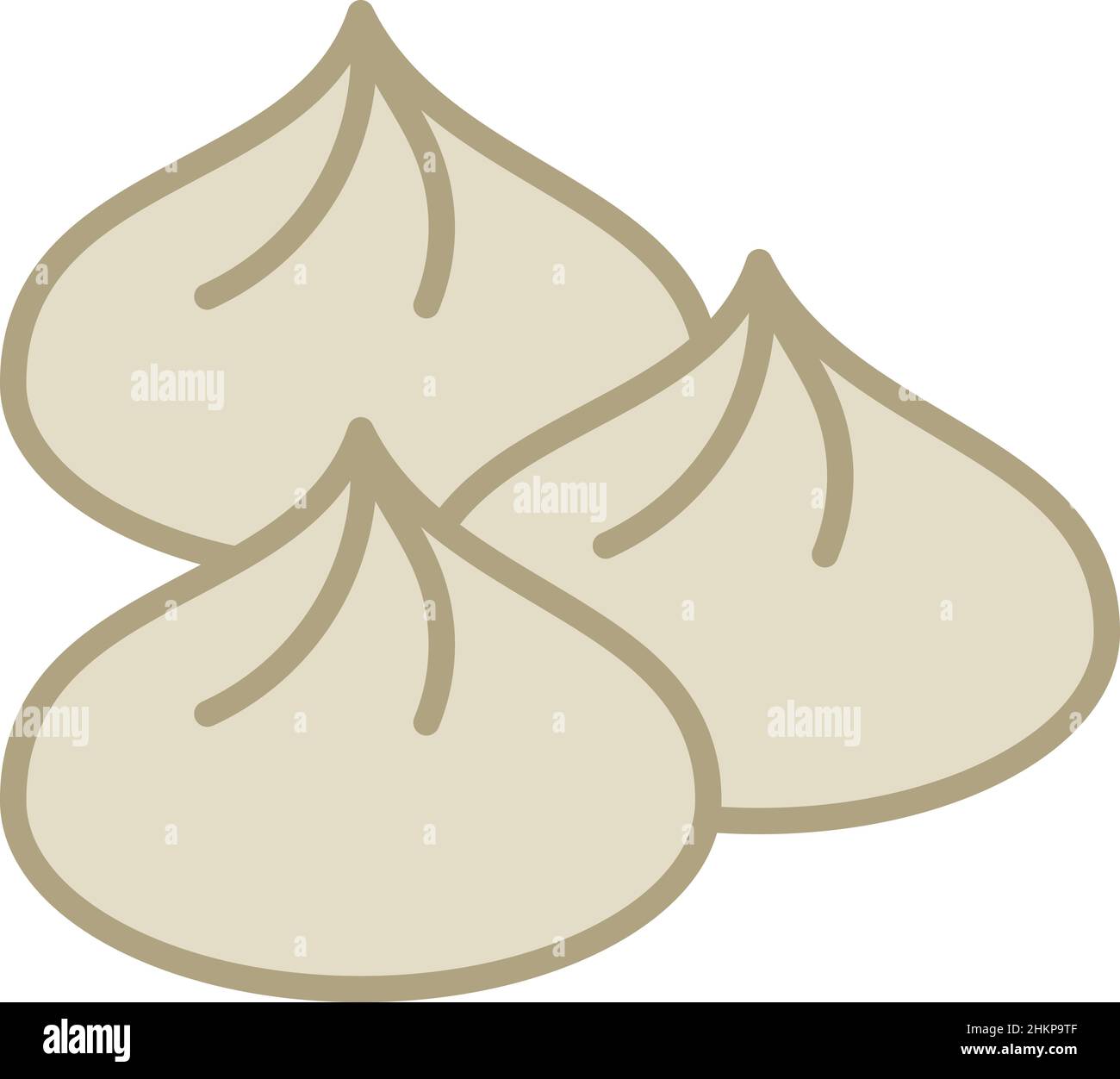 Dumpling Filled Outline Icon Vector Stock Vector Image & Art - Alamy