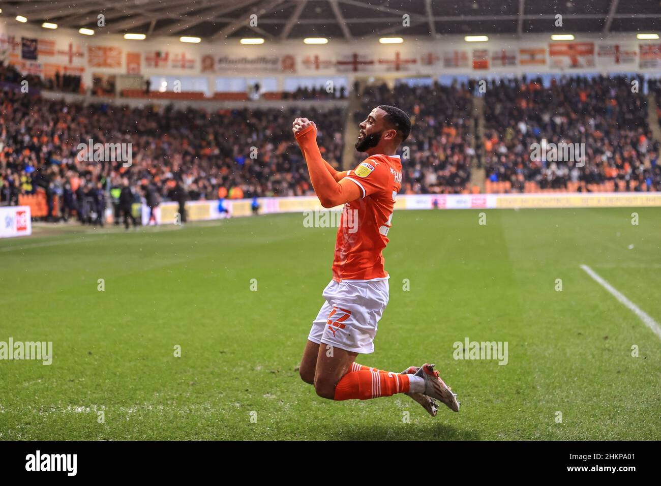 CJ Hamilton #22 of Blackpool celebrates his goal to make it 1-0 Stock ...