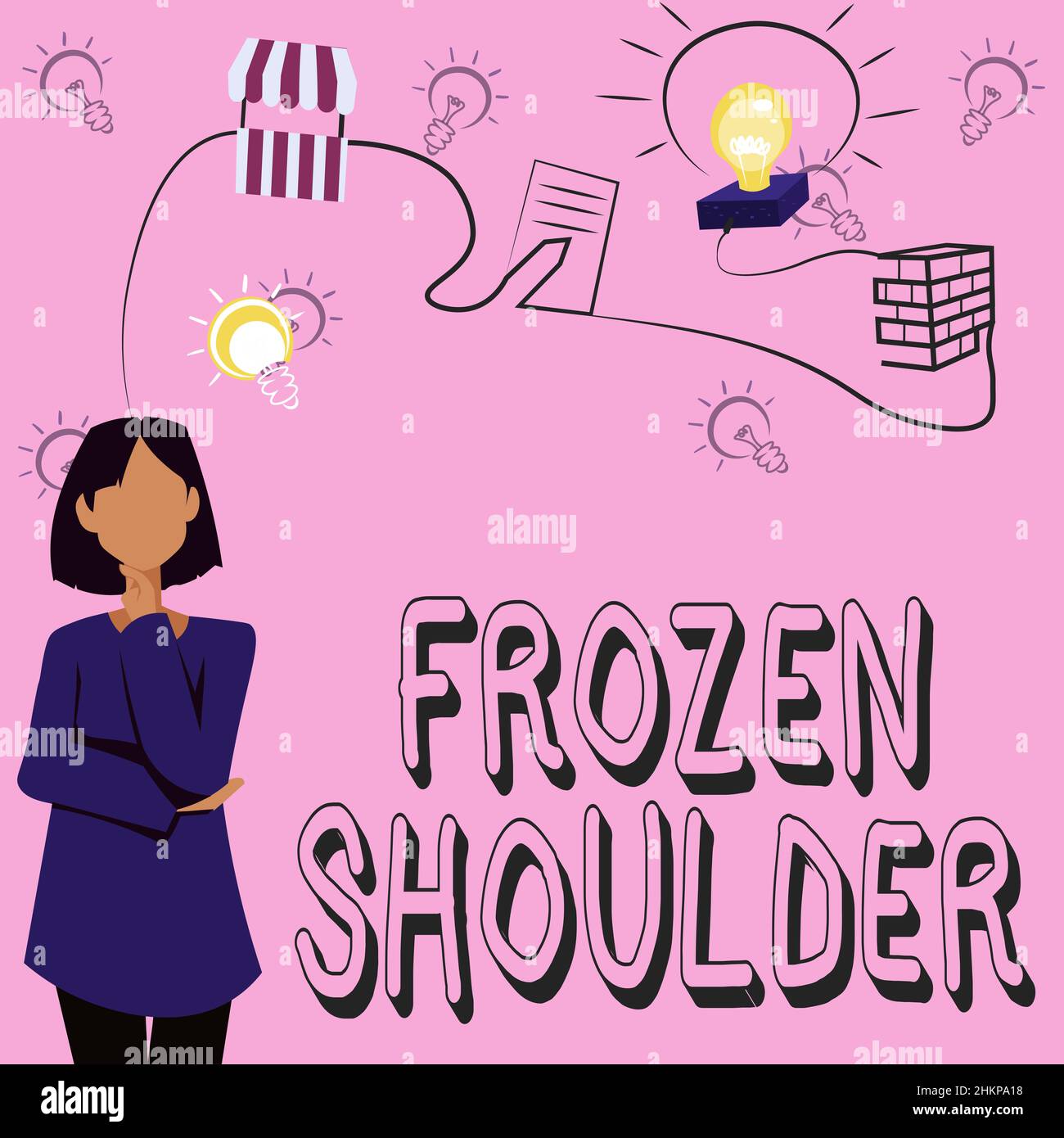 Hand writing sign Frozen Shoulder. Internet Concept characterized by ...