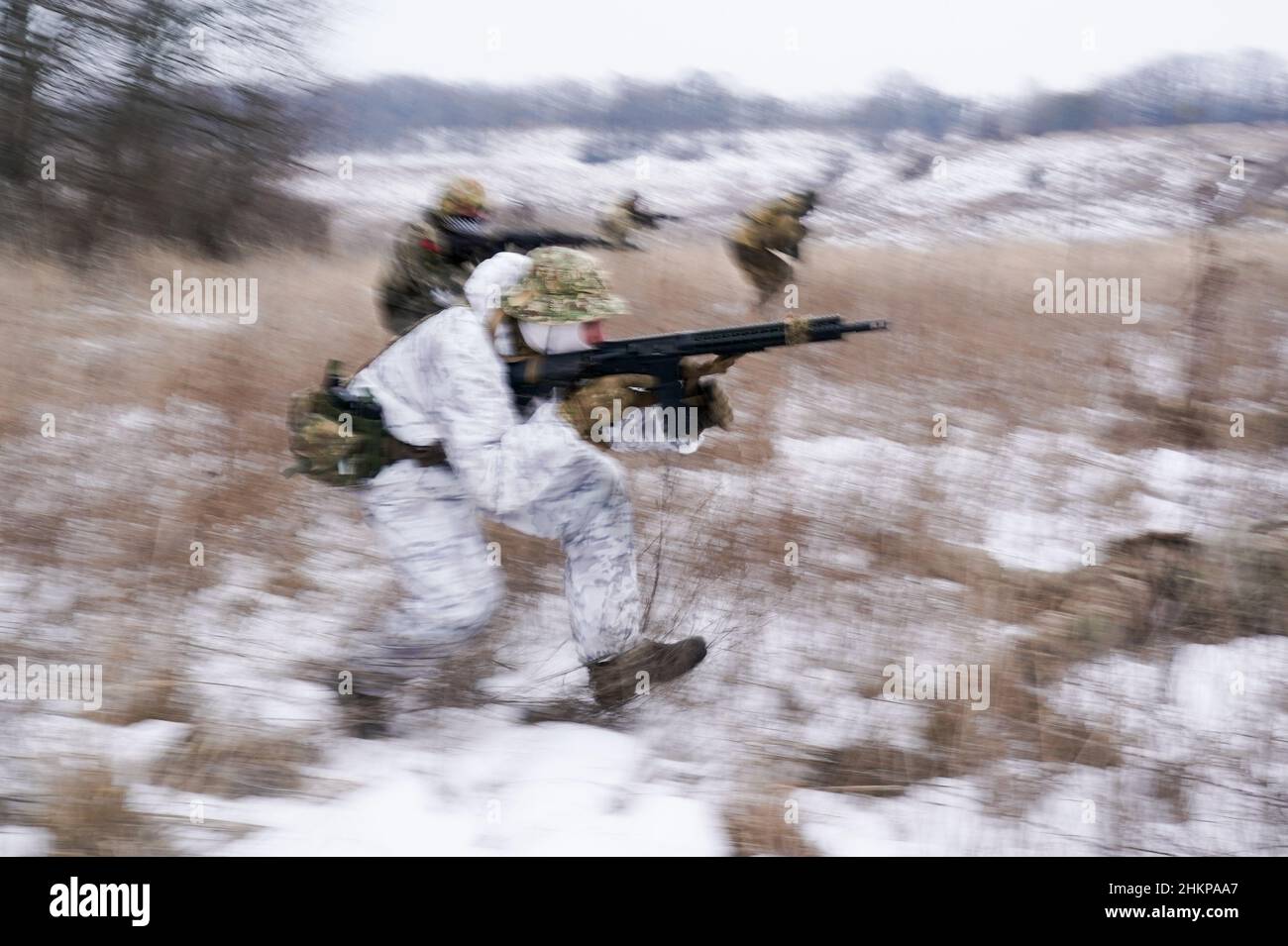 Obukhiv, Ukraine. 5th Feb, 2022. A civilian volunteer of the Obukhiv ...