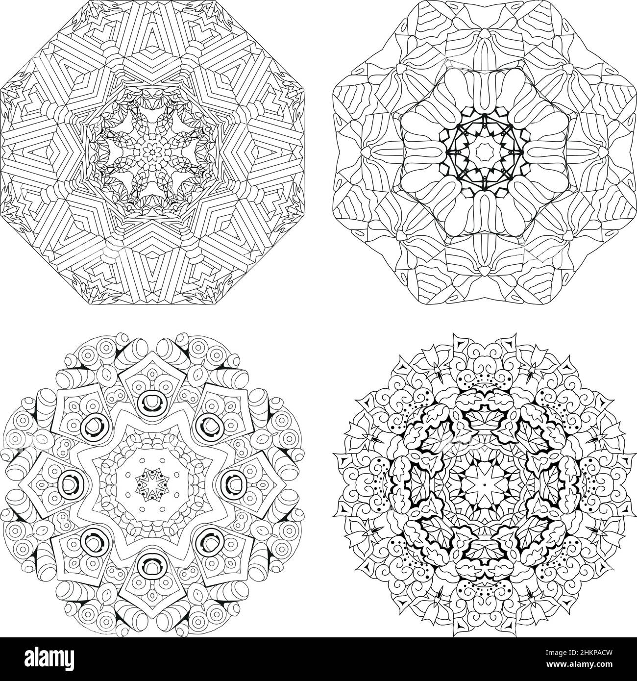 Vector Adult Coloring Book Textures. Hand-painted art design. Adult ...