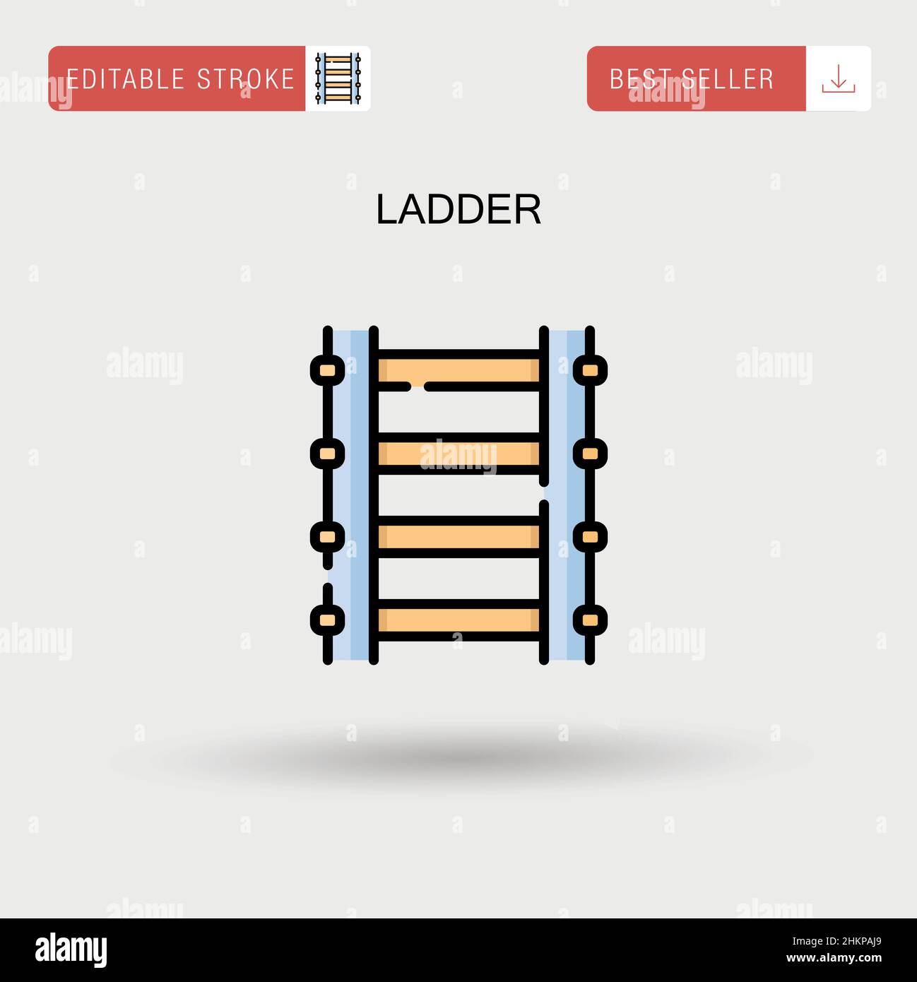 Construction worker climbing up ladder Stock Vector Images - Alamy