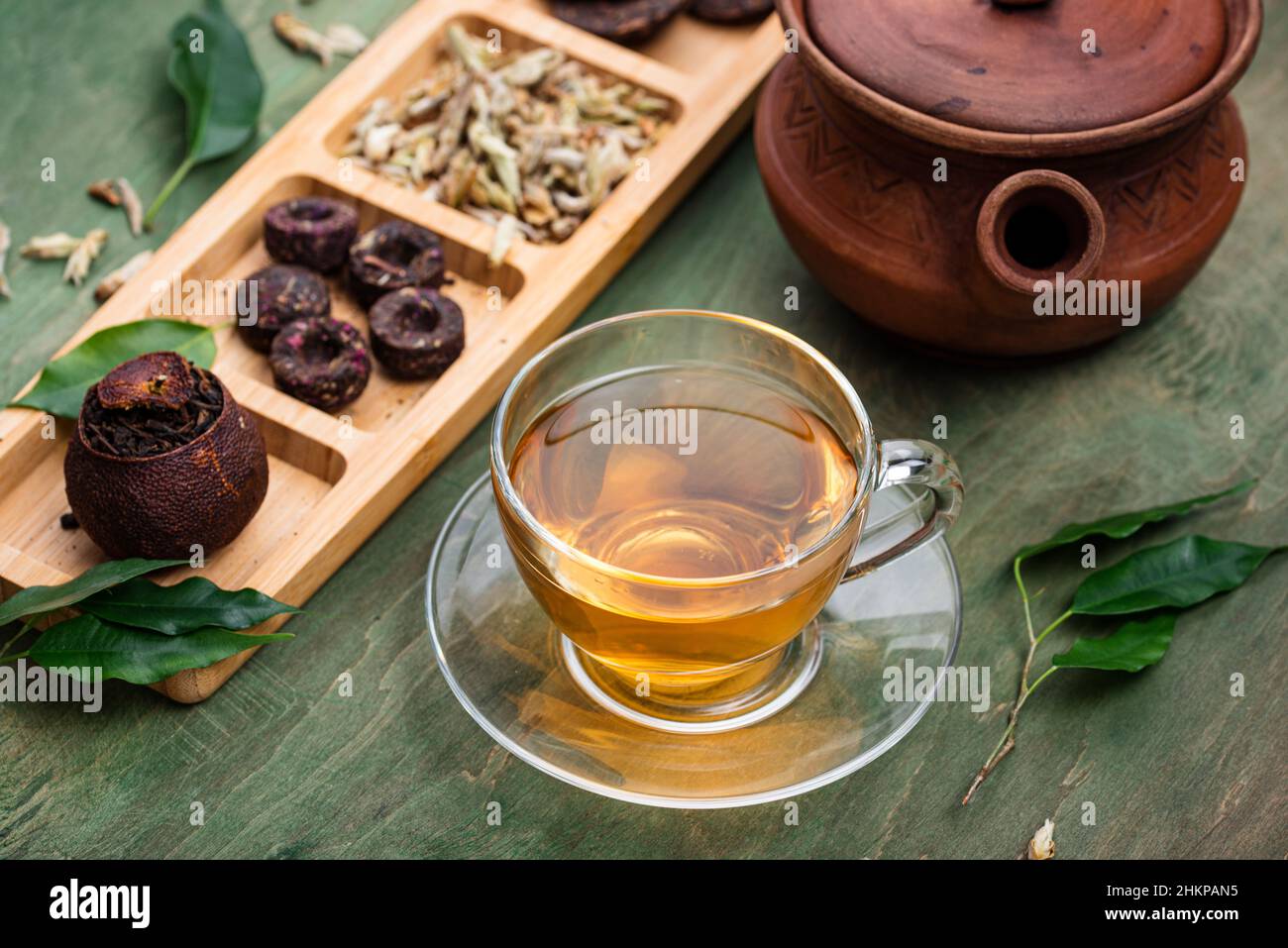 Different pressed Chinese pu-erh tea Stock Photo - Alamy