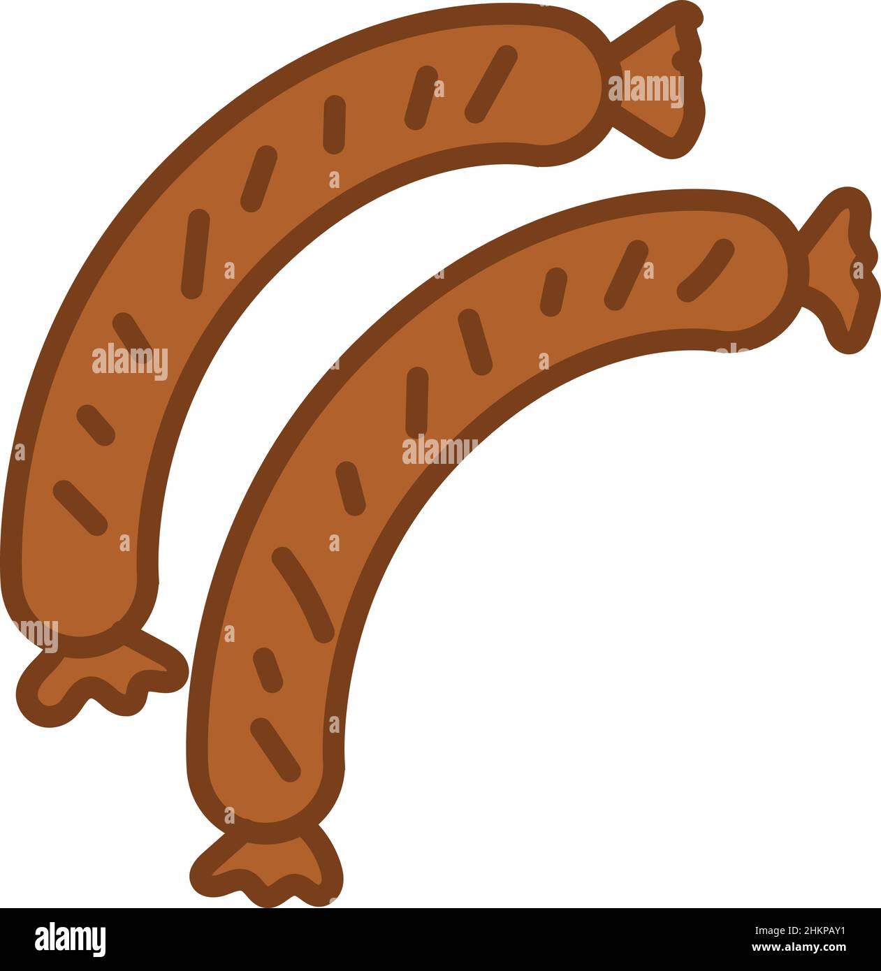 Sausage Filled Outline Icon Vector Stock Vector Image & Art - Alamy