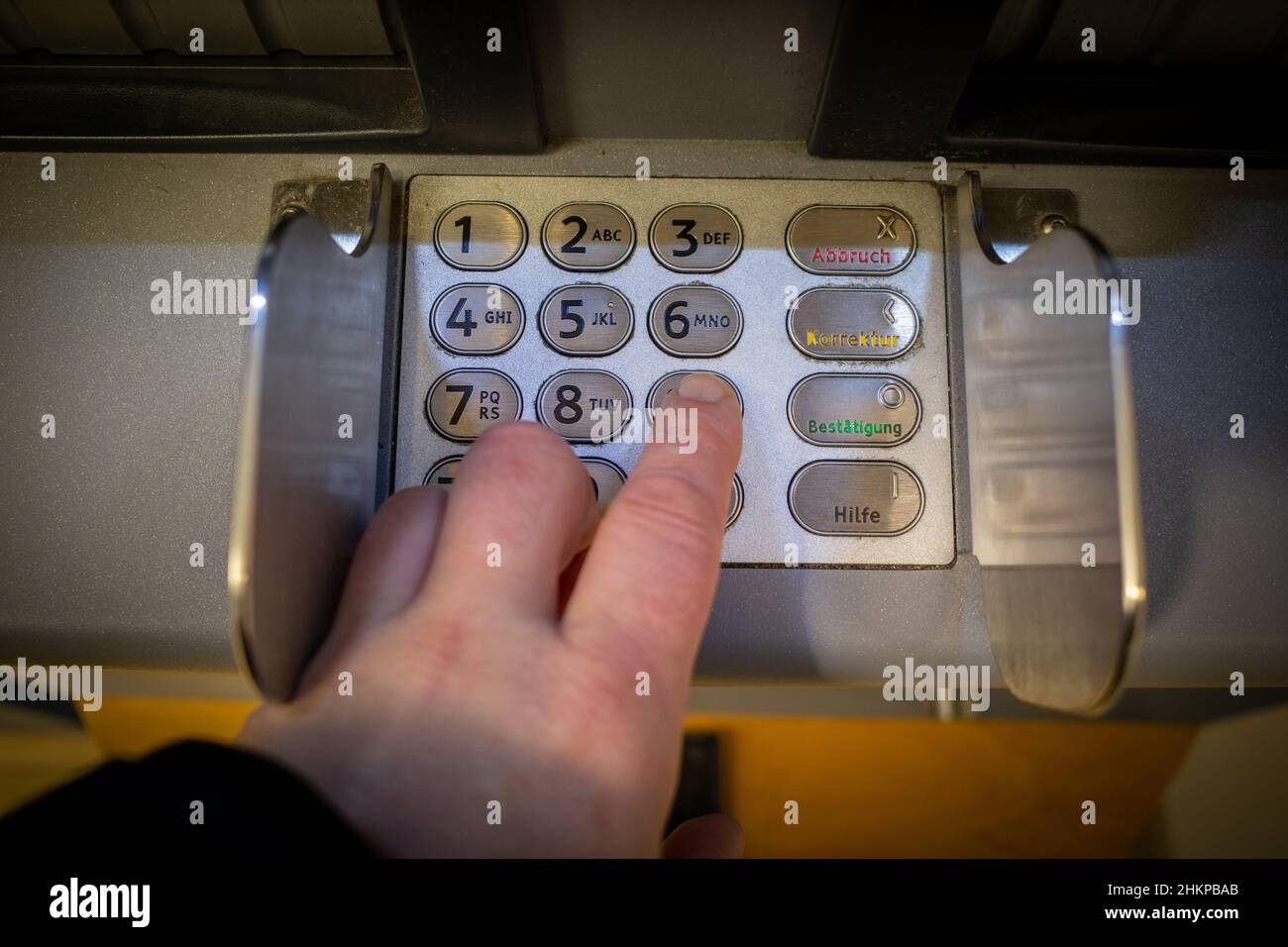 at an ATM the pin number is entered into a keypad Stock Photo - Alamy