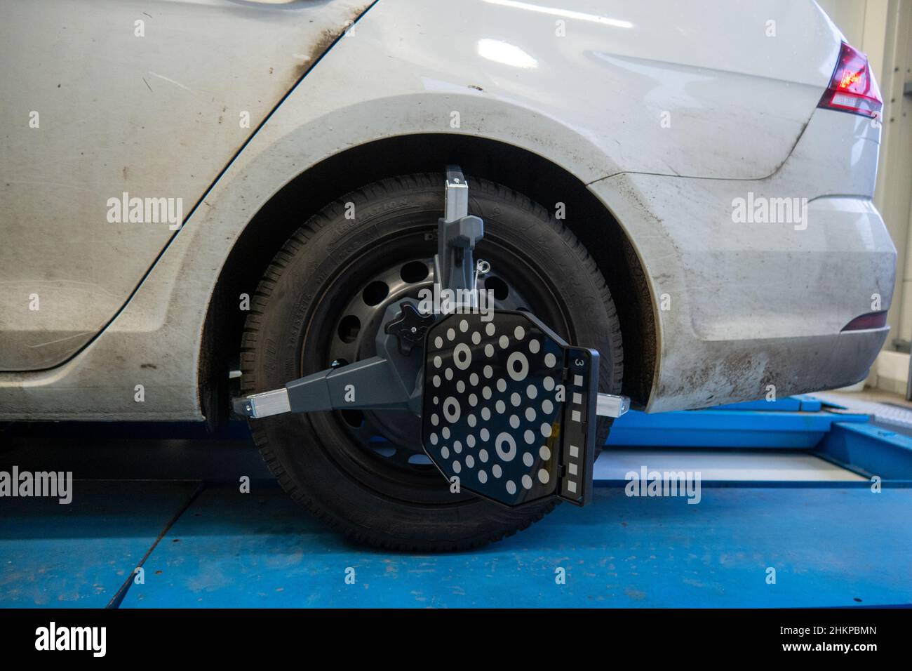 wheel alignment with the latest laser technology is carried out in the ...