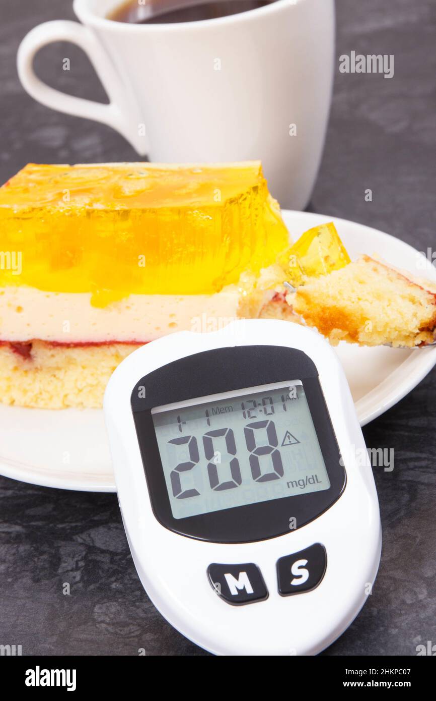 Glucose meter for checking and measuring sugar level, creamy sweet ...