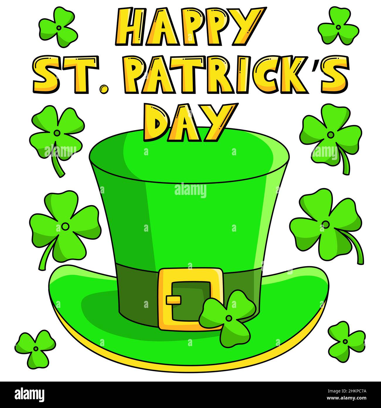 Happy St. Patricks Day Leprechaun Hat Cartoon Stock Vector Image & Art ...
