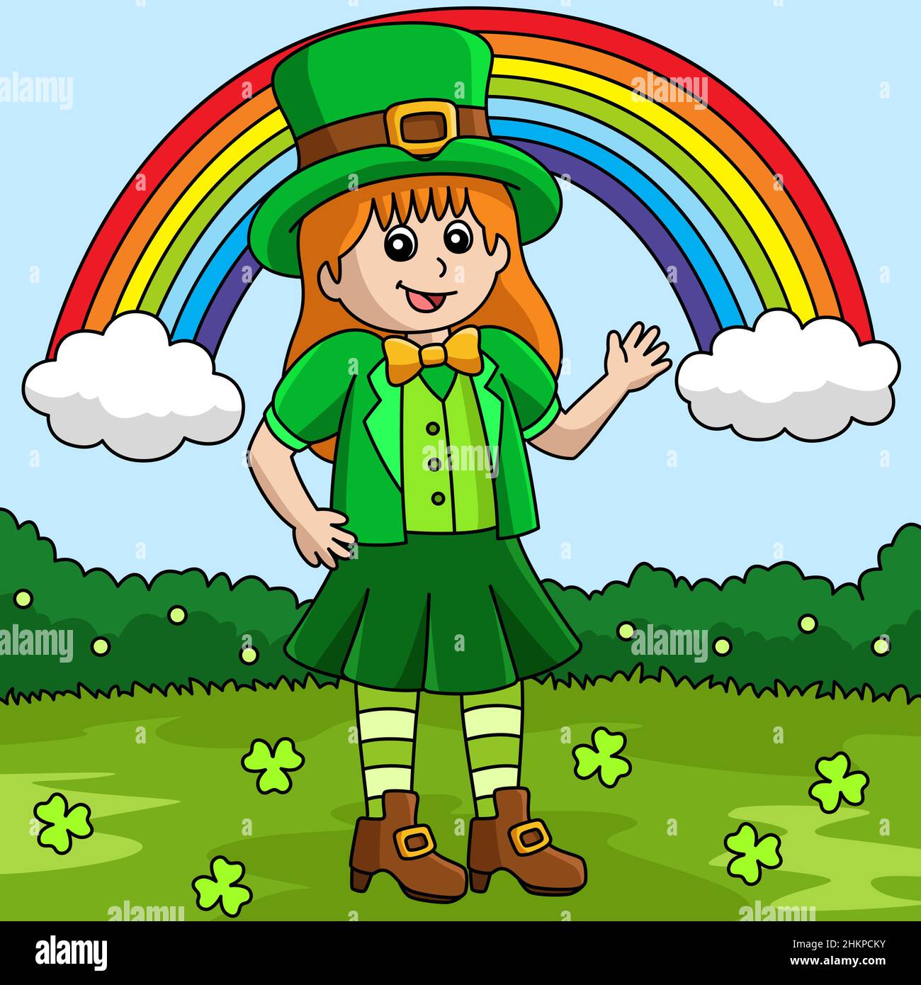 St. Patricks Day Leprechaun Girl Cartoon Vector Stock Vector Image ...