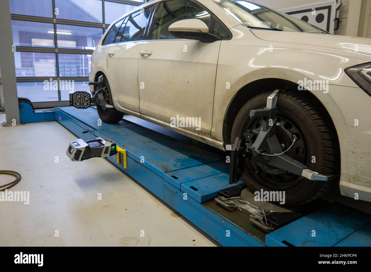 wheel alignment with the latest laser technology is carried out in the ...