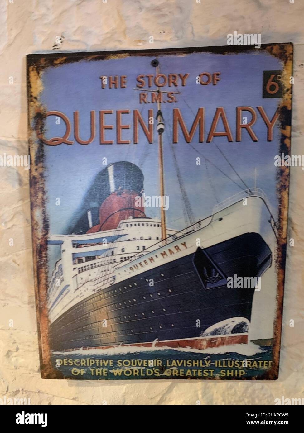 Queen Mary poster in the Red Lion Brafield Northamptonshire UK old ...