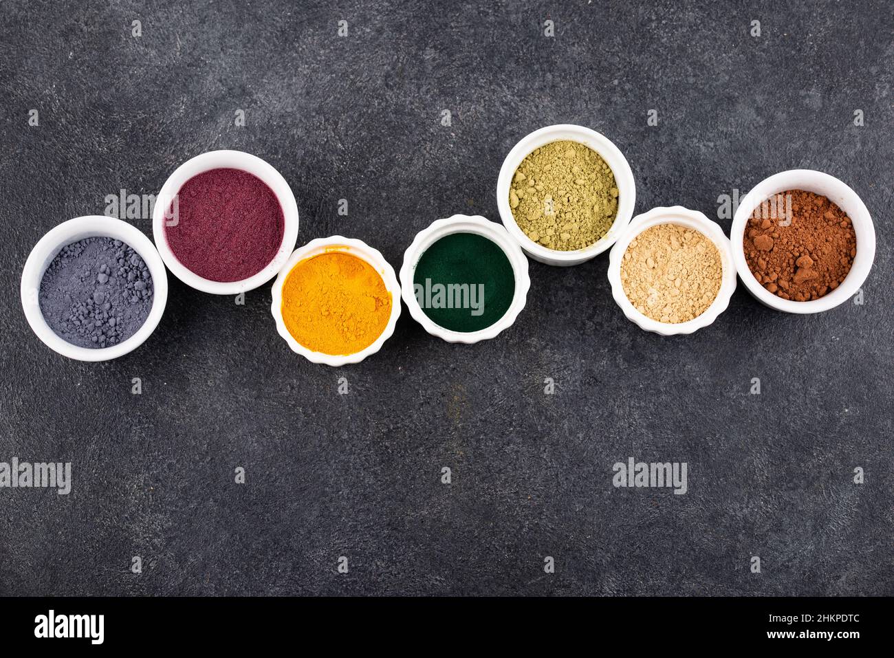 Various healthy superfoods powder assortment Stock Photo - Alamy