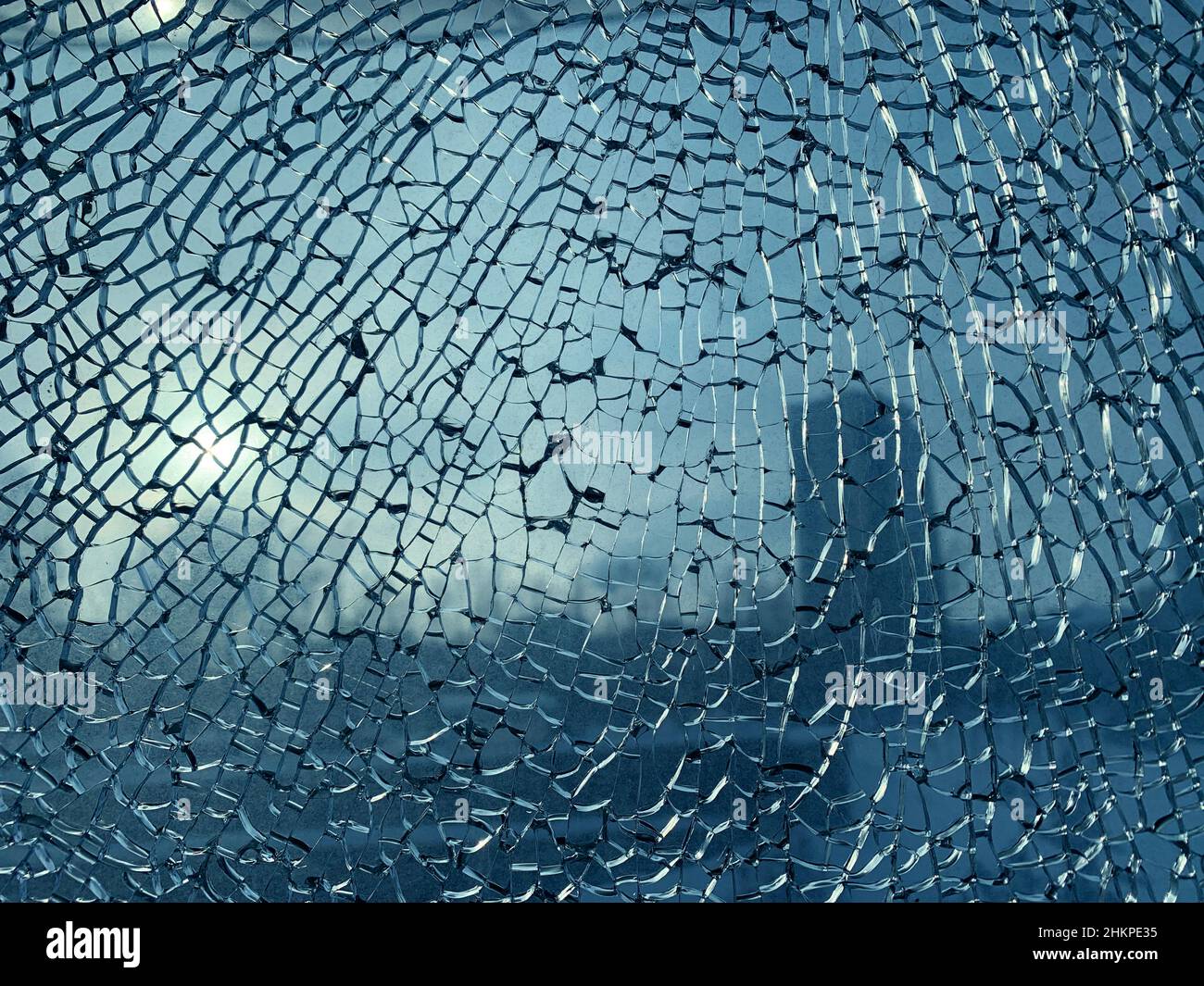 Broken window background. Blurred view from it Stock Photo - Alamy