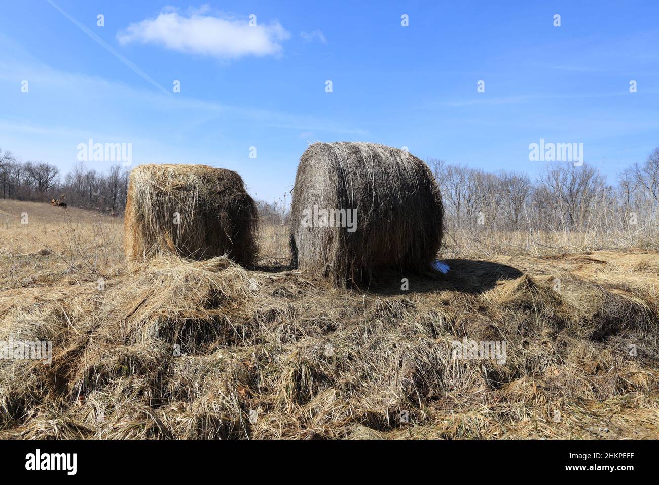 Land two haystacks hi-res stock photography and images - Alamy