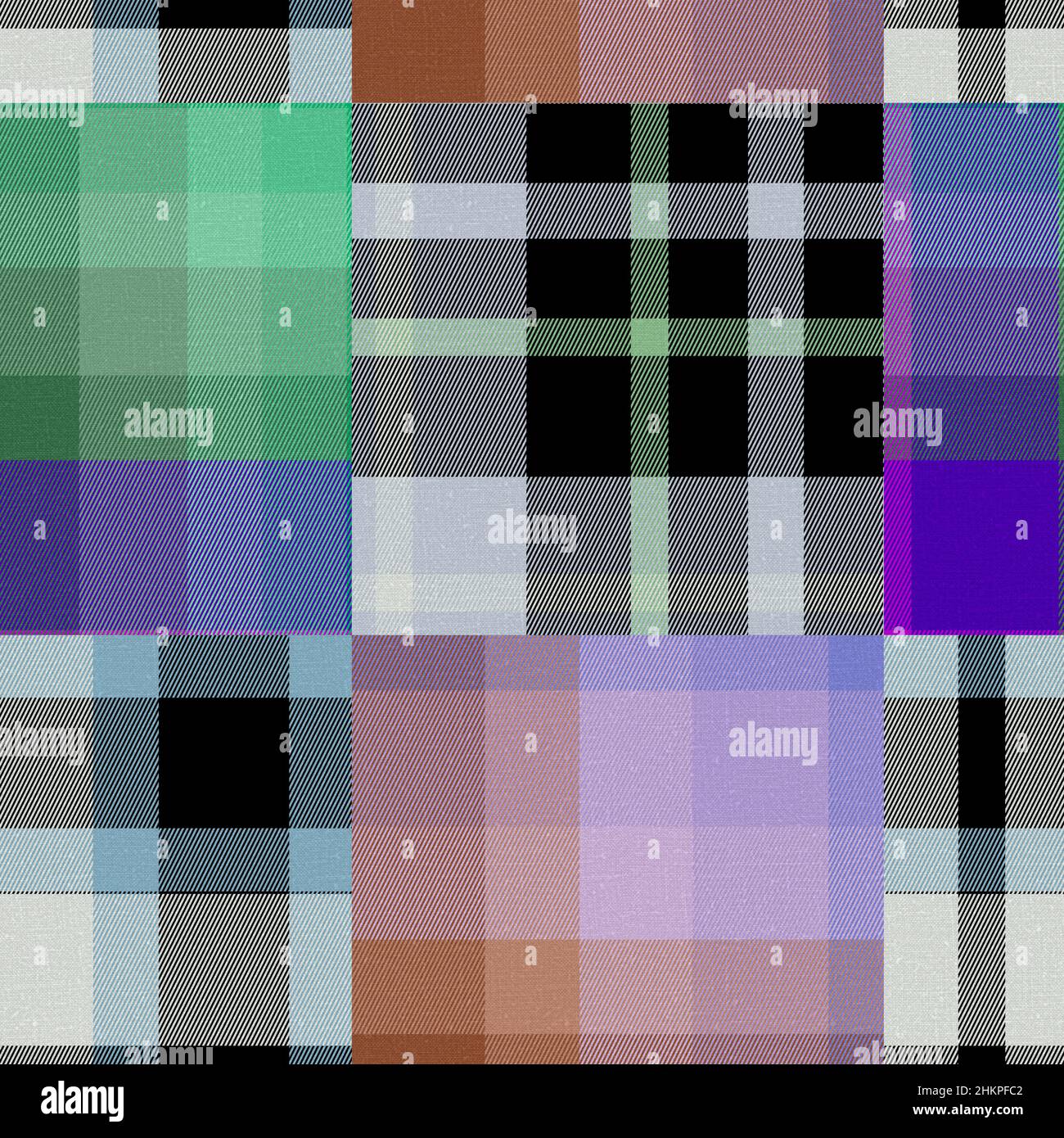 Seamless madras patchwork plaid cotton pattern. Tileable quilting ...