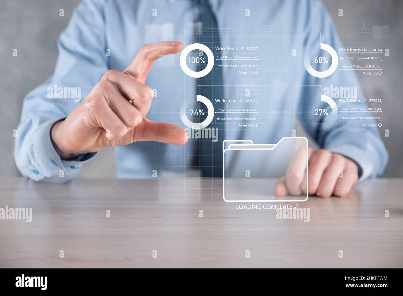 Business developer hand using board framework on virtual modern ...