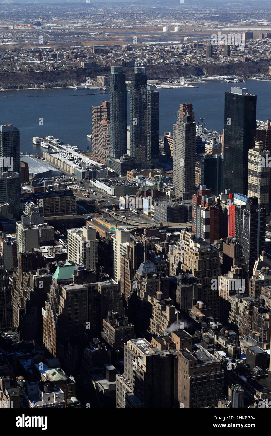 New york downtown towers aerial hi-res stock photography and images - Alamy