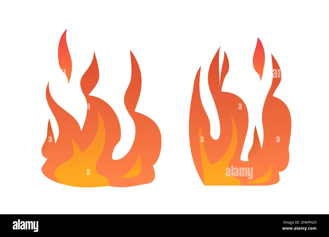 Fire burns. Flame blazes brightly. Cartoon style. Object isolated on ...