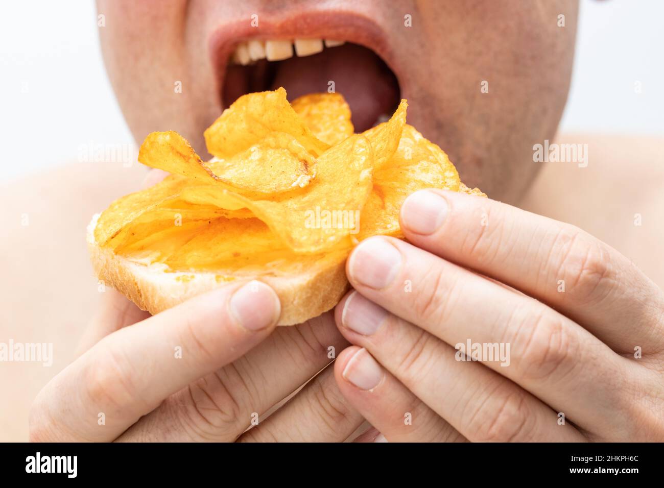 Overeating junk food, Slice of toasted bread with butter and lots of ...