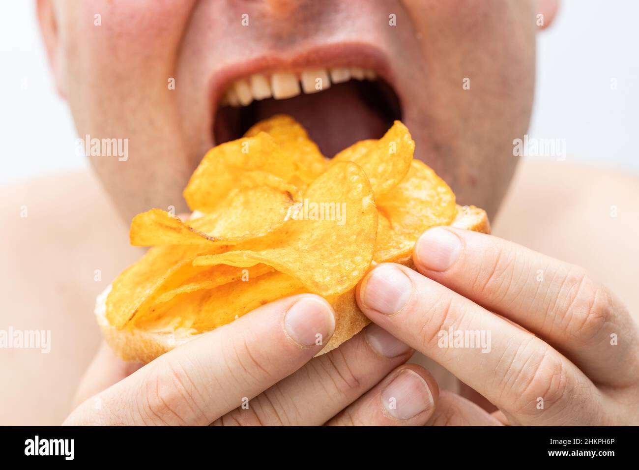 Overeating junk food, Slice of toasted bread with butter and lots of ...