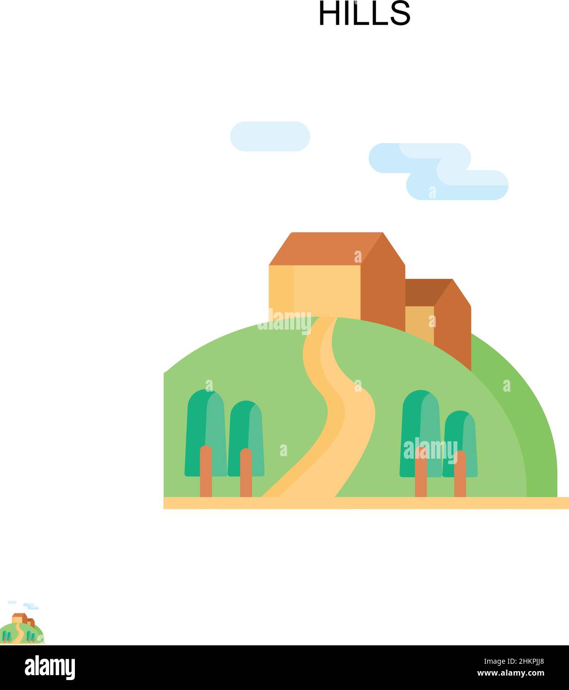 Hills Simple vector icon. Illustration symbol design template for web ...