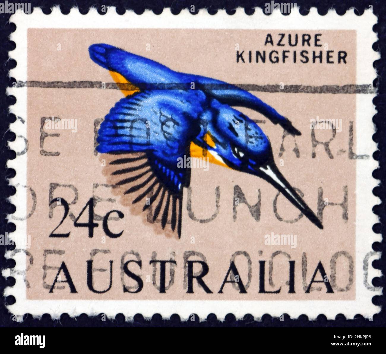 AUSTRALIA - CIRCA 1966: a stamp printed in Australia shows azure ...