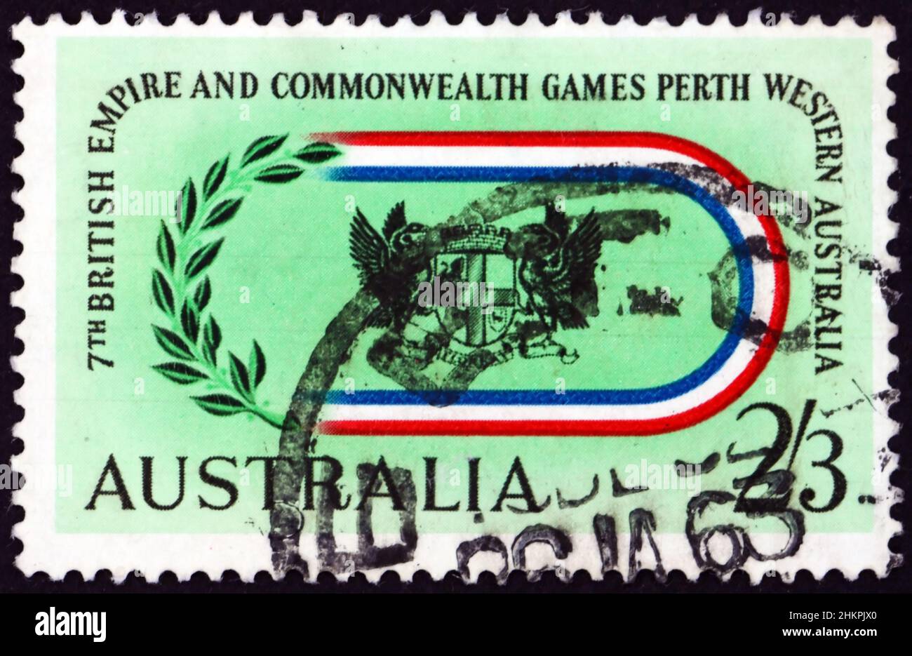 AUSTRALIA - CIRCA 1962: a stamp printed in Australia shows arms of ...