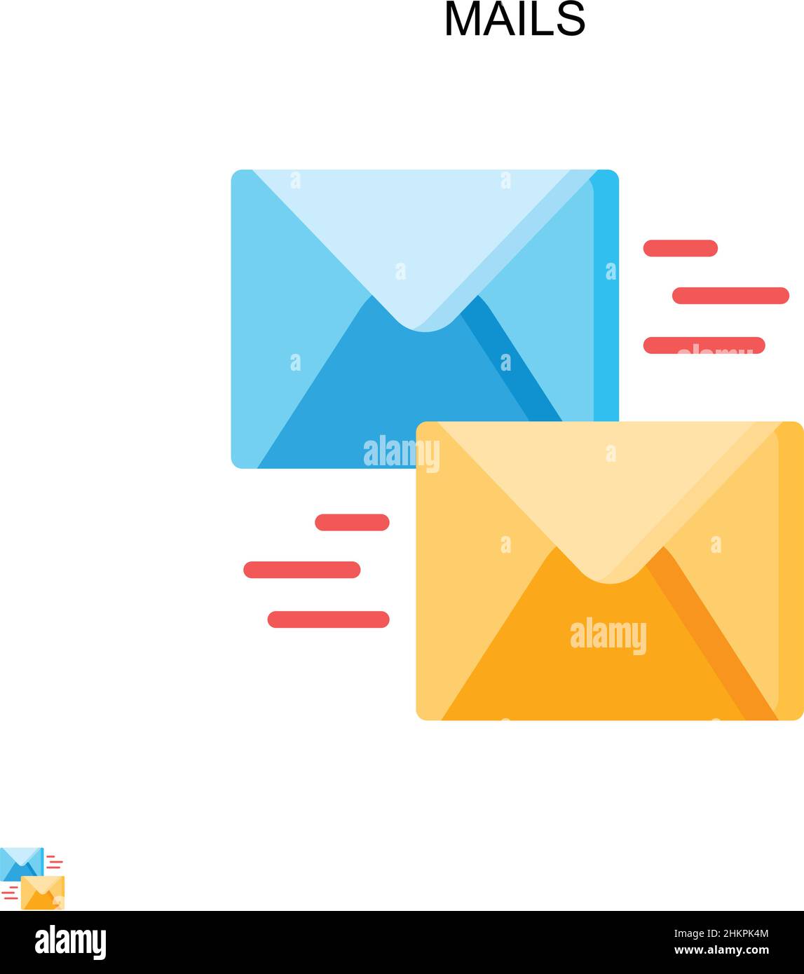 Mails Simple vector icon. Illustration symbol design template for web ...