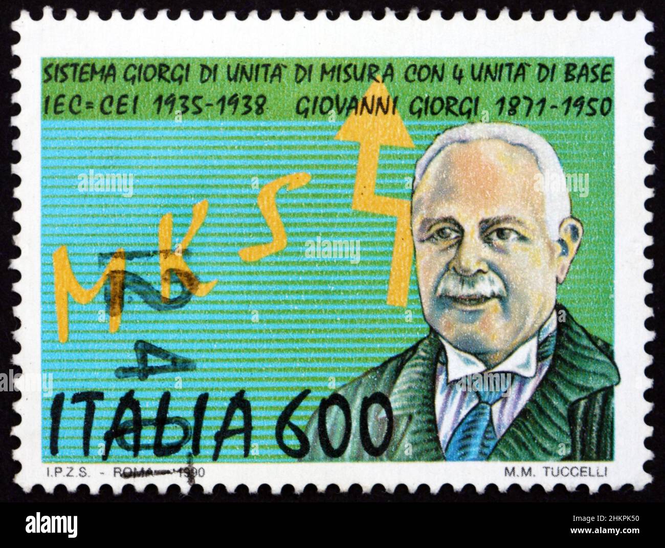 ITALY - CIRCA 1990: a stamp printed in Italy shows Giovanni Giorgi ...